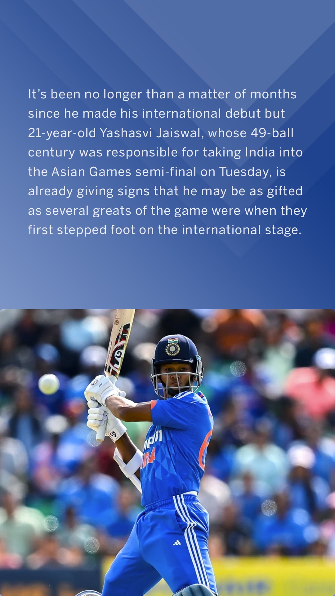 Jaiswal's fantastic start